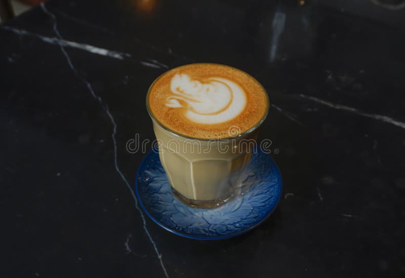 Picture Hot Latte Coffee with a Mellow Taste. Stock Image - Image of ...