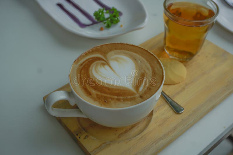 Picture Hot Latte Coffee with a Mellow Taste. Stock Photo - Image of ...