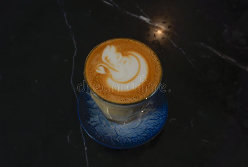 Picture Hot Latte Coffee with a Mellow Taste. Stock Image - Image of ...