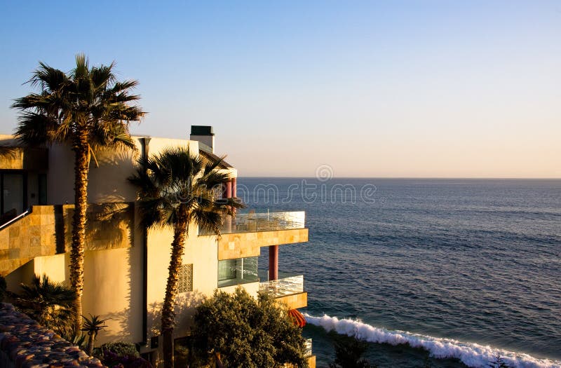 Picture of a House on the Shoreline Stock Photo - Image of estate ...