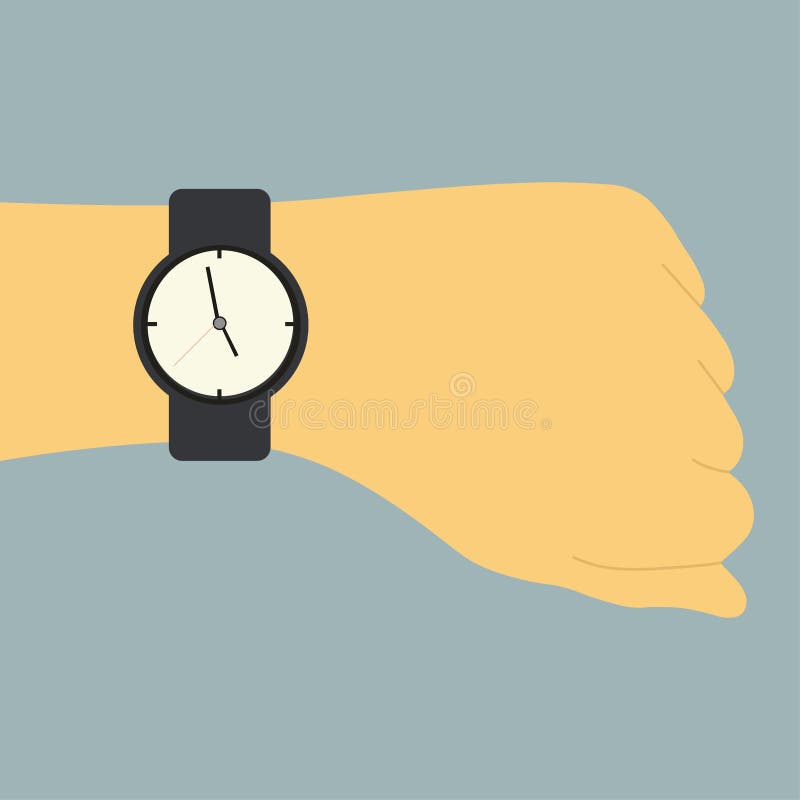 Picture of a Human Hand with Watch Stock Vector - Illustration of hurry ...
