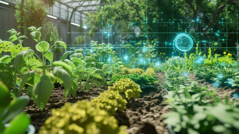 Digital Interface Monitoring Greenhouse Plants in High-Tech Farm Stock ... Digital Interface Monitoring Greenhouse Plants in High-Tech Farm Stock ...