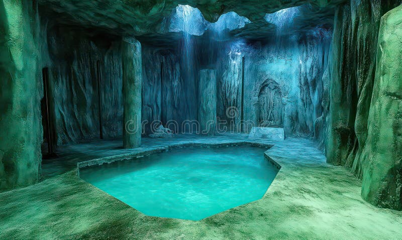 A Picture of the Inside of a Cave with a Pool of Clear, Clean Water ...