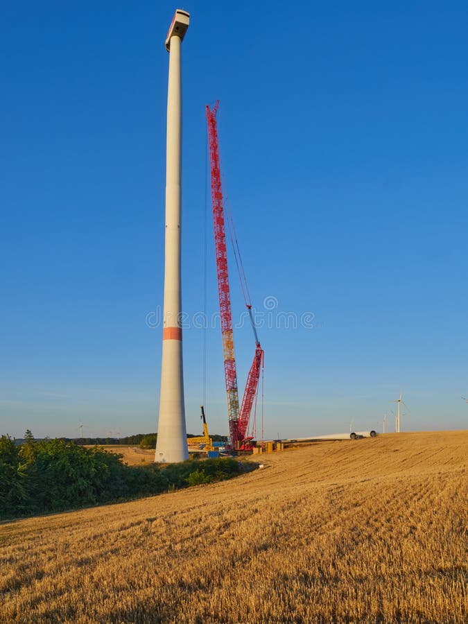 Picture of the Installation of a Windmill Stock Image - Image of ...