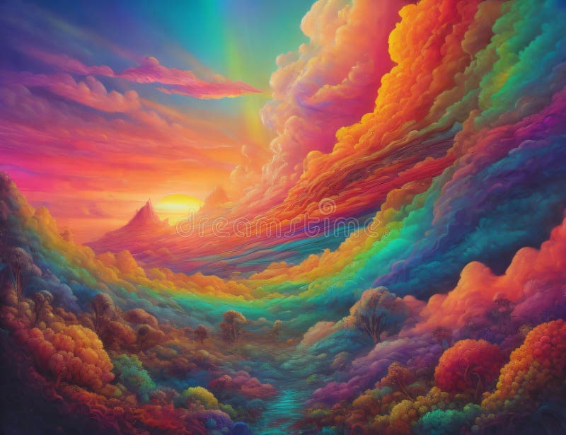 Picture Interpreting the Surreal Essence of Sunrise or Sunset through ...