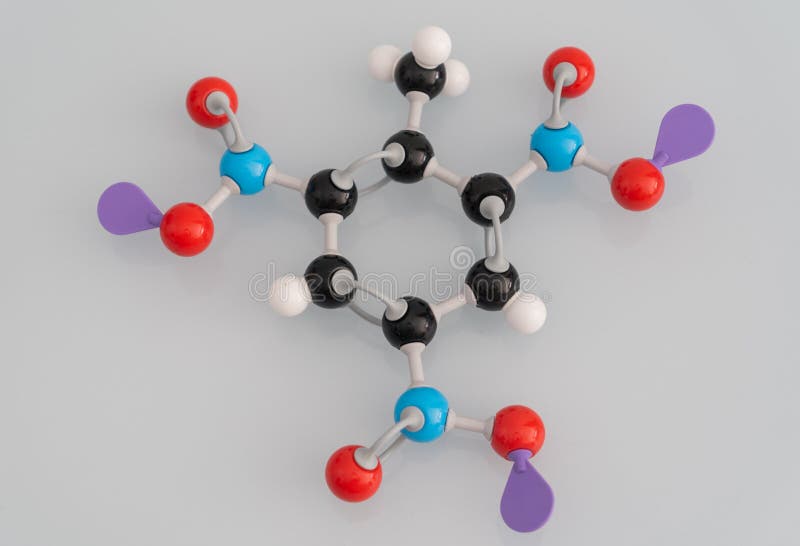 Isolated TNT Molecule Made by Molecular Model on Gray Background Stock ...
