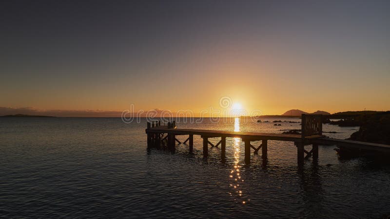 A Picture of Jetty at Sunrise Stock Image - Image of view, horizon ...
