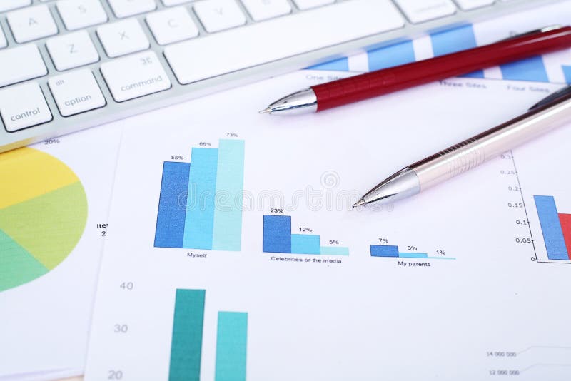 Picture of Keyboard and Two Pen on the Graph Paper Stock Photo - Image ...