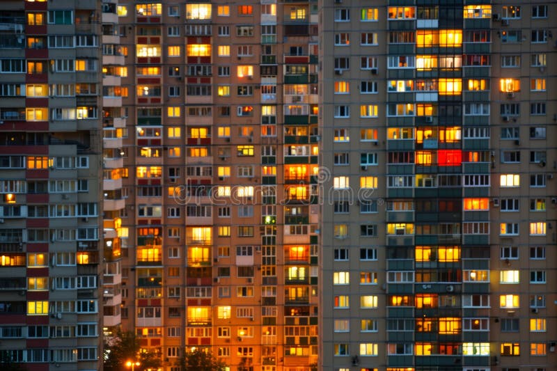 A Picture of a Large Building with Many Window,pattern Stock Photo ...