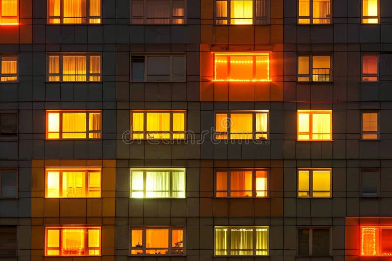 A Picture of a Large Building with Many Window,pattern Stock Photo ...