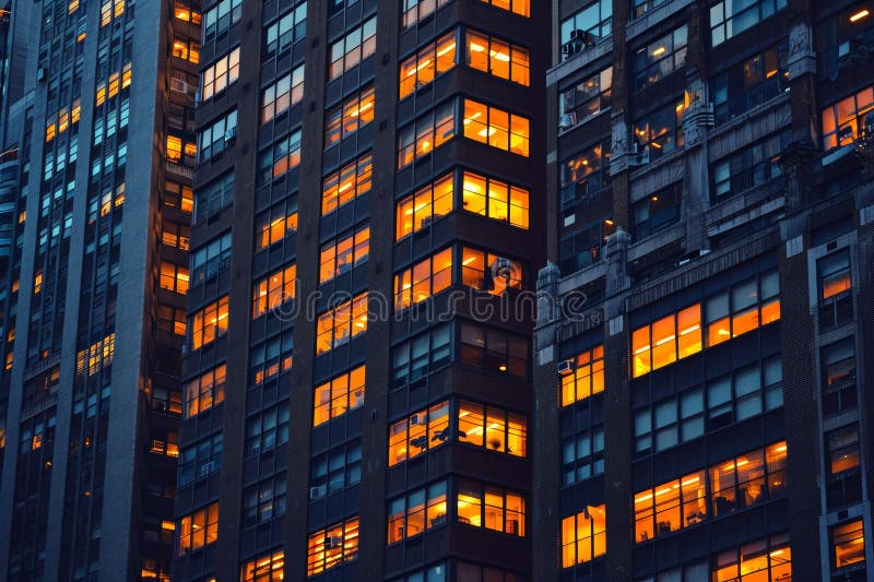 A Picture of a Large Building with Many Window,pattern Stock Photo ...