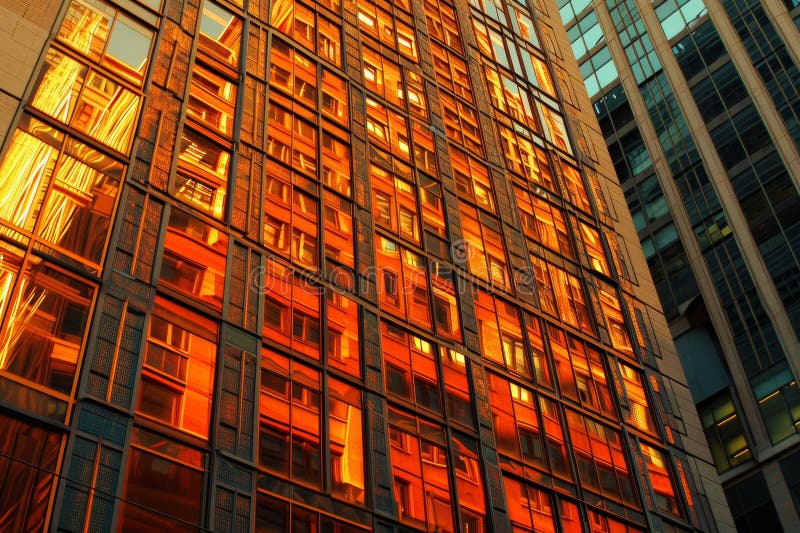 A Picture of a Large Building with Many Window,pattern Stock Image ...