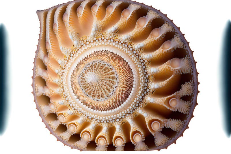 A Picture of a Large Shell with a Circular Design on it S Side and a ...