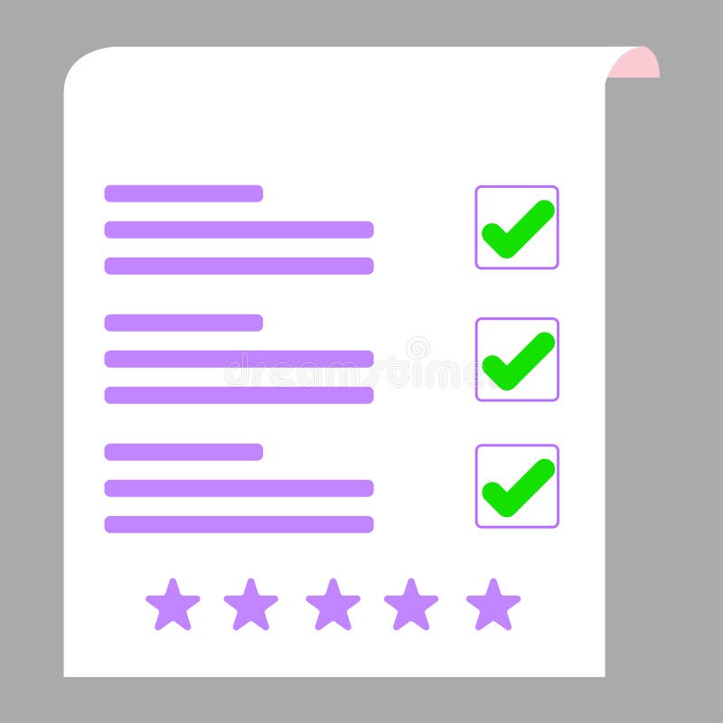 Picture of a Leaf with Check Marks on a White Background. Vector ...