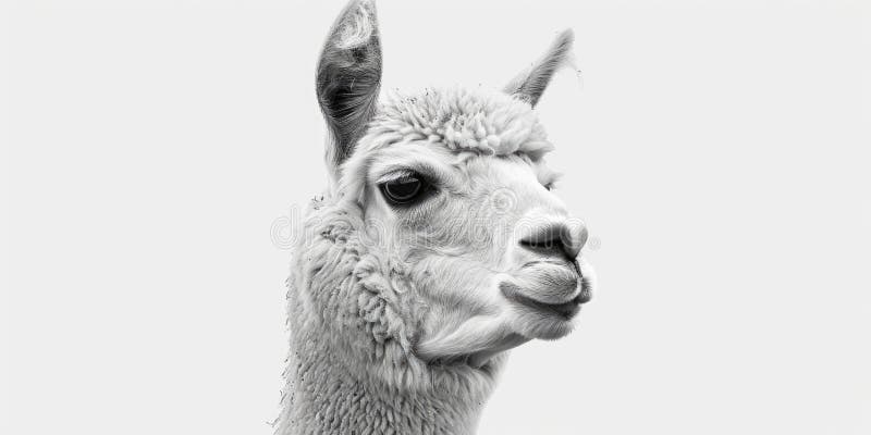 A Picture of a Llama in Black and White Stock Photo - Image of ...