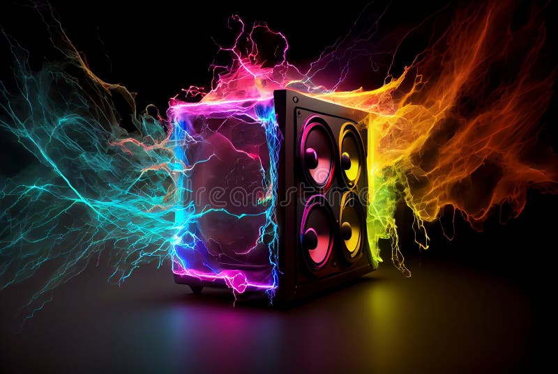 The Picture of the Loud Speaker Explodes, Beautiful Colors, Magnificent ...