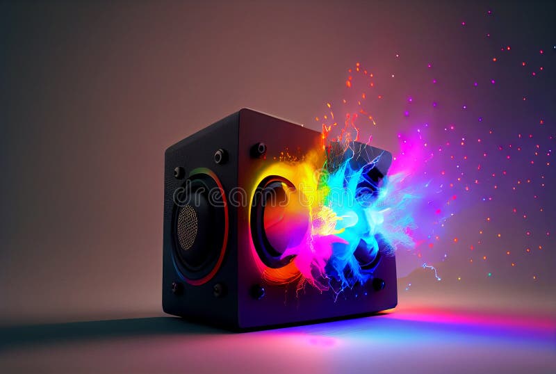 The Picture of the Loud Speaker Explodes, Beautiful Colors, Magnificent ...