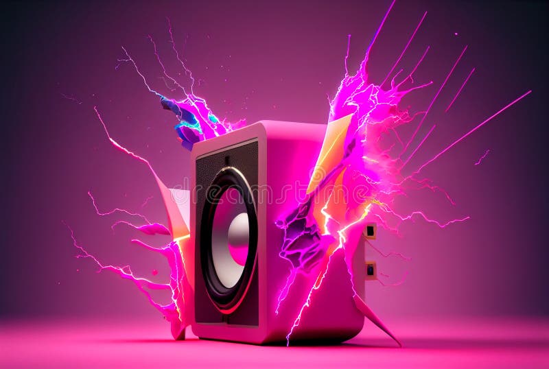 The Picture of the Loud Speaker Explodes, Beautiful Colors, Magnificent ...