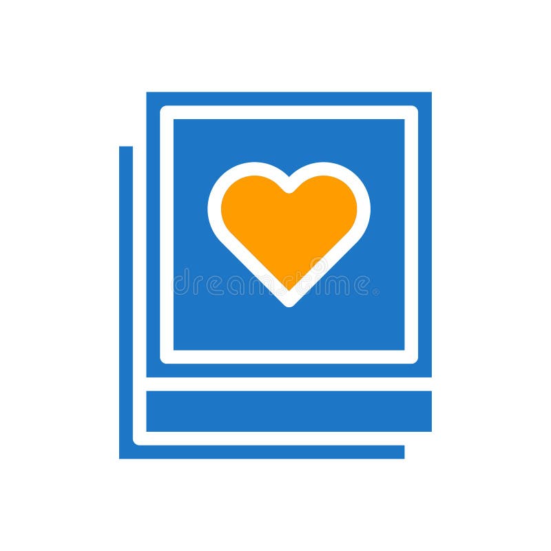 Picture Love Icon Solid Blue Orange Style Valentine Illustration Symbol ...