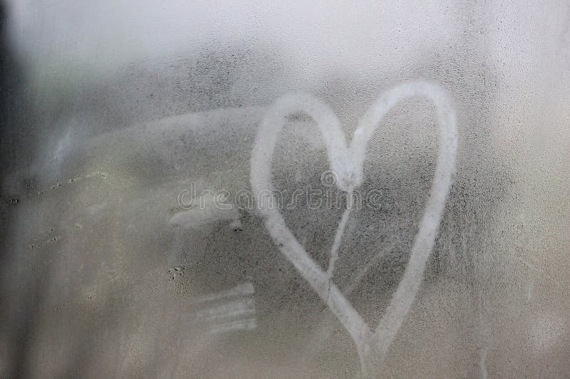 Picture of Love in the Window Glass Stock Image - Image of valentine ...