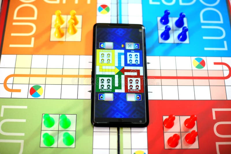 Picture of Ludo Game in Phone with Ludo Board Stock Photo - Image of ...