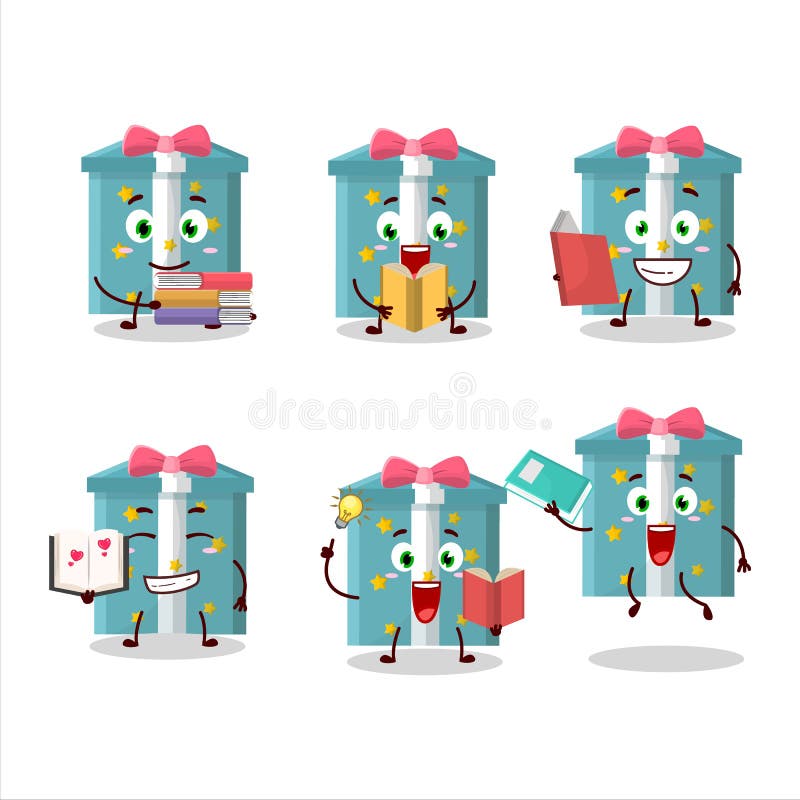 A Picture of Magic Gift Box Cartoon Character Concept Reading an ...