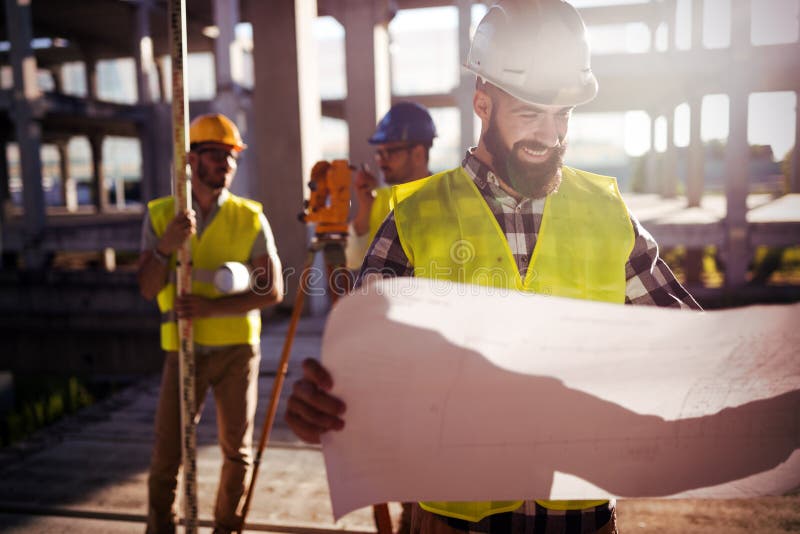 Picture Of Construction Engineer Working On Building Site Stock Image ...