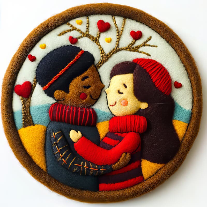 A Picture of a Man and Woman Hugging Each Other in a Circle Stock Image ...