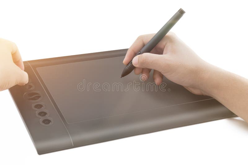 Picture of Man Working with Pen Tab. Stock Image - Image of personal ...