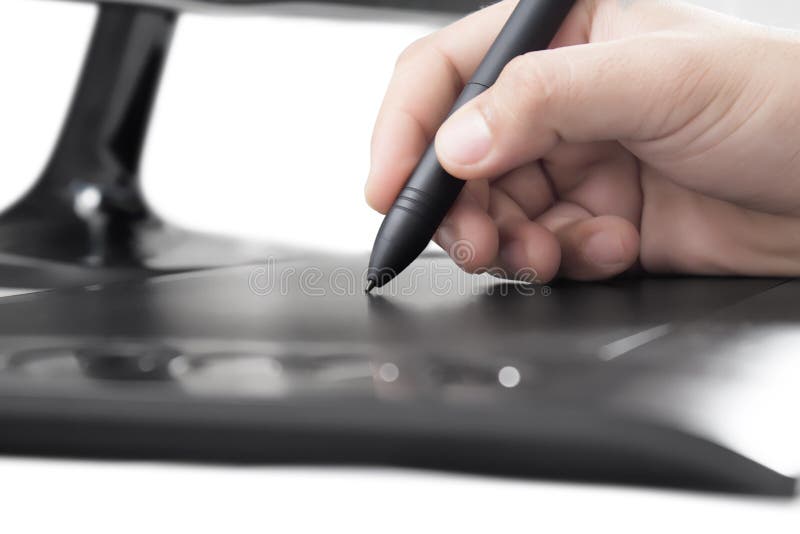 Picture of Man Working with Pen Tab. Stock Image - Image of personal ...