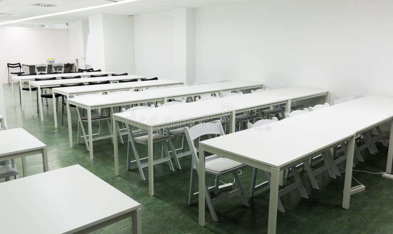 Picture of Many Chairs and Tables in the Presentations Hall Stock Image ...