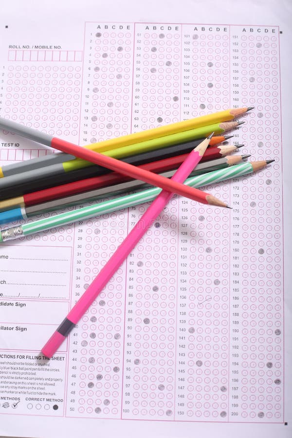 Pen and Pencil on the Omr Sheet Stock Image - Image of answer, exam ...