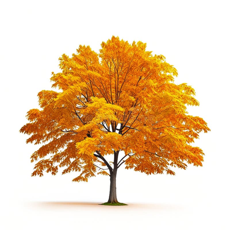 Maple Tree on White Background Stock Illustration - Illustration of ...