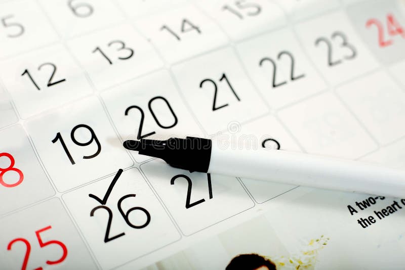 Picture of Marker on the Calendar Stock Photo - Image of celebration ...