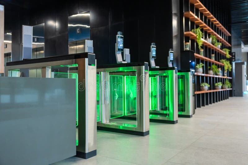 Picture of Modern Access Security Control in the Business Center Stock ...