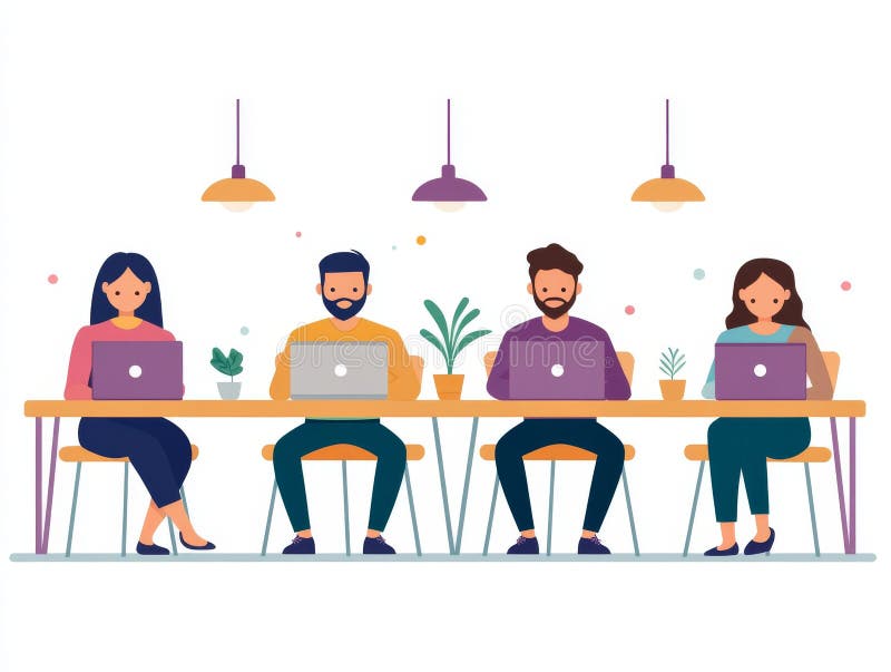 Picture of a Modern Office Setting Where Professionals from Different ...