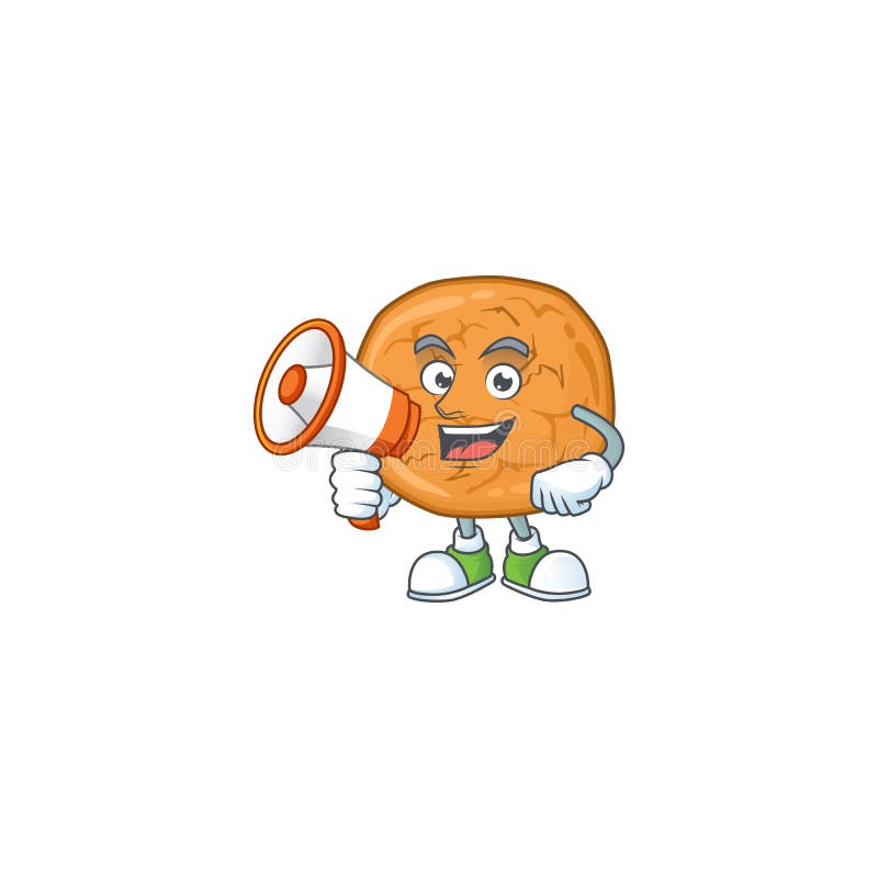 Cheerful Molasses Cookies Cartoon Character Holding a Gift Box Stock ...