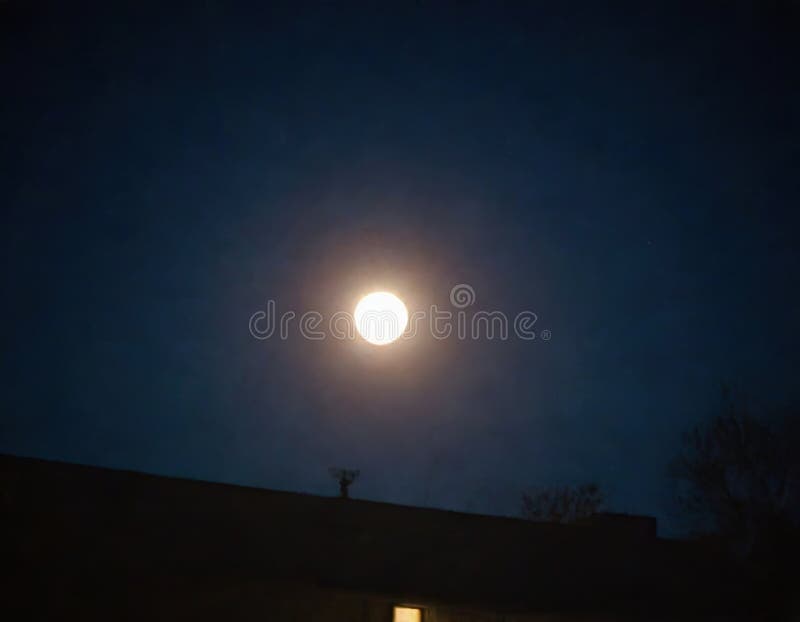 Picture of the Moon from Afar in the Middle of the Night in the Sky ...