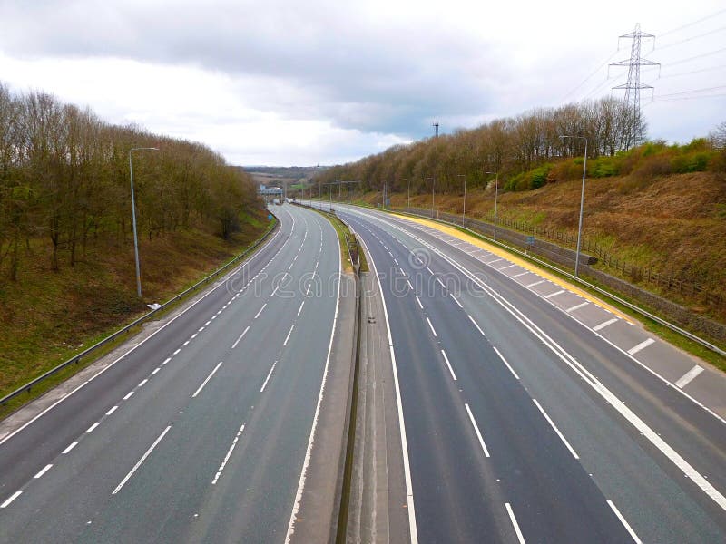 A Picture of a Completely Empty Motorway. Stock Image - Image of coid19 ...