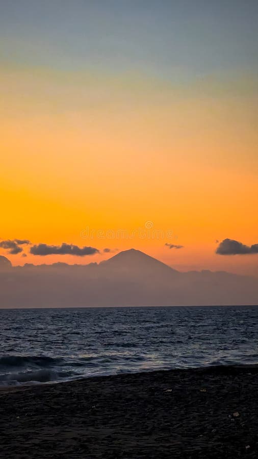 Picture of Mount Agung Bali at Sunset Stock Image - Image of mount ...
