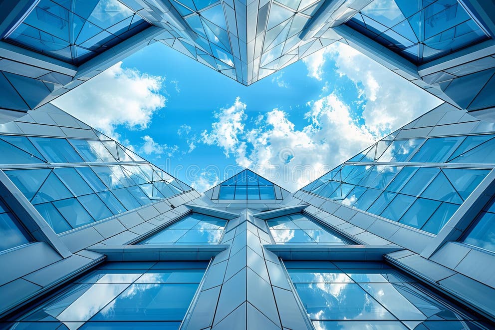 This Picture is of Multiple Roofs with Blue and White Building Interior ...