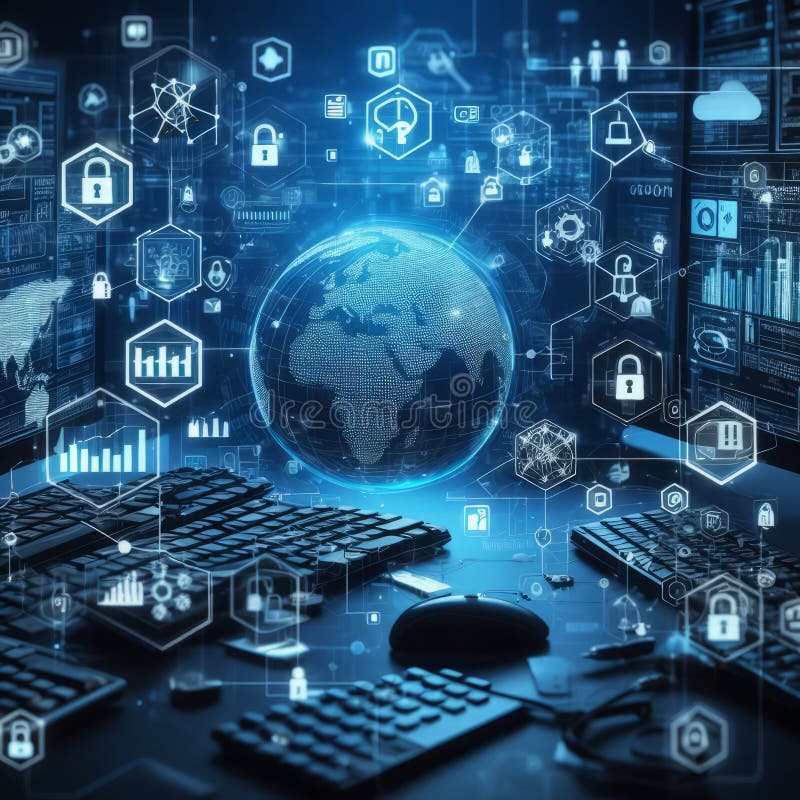 Network Security System Computer, Network Internet Safety Stock ...