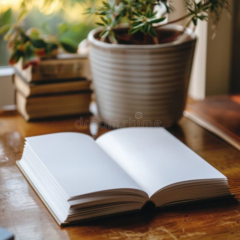 Picture of a Notebook Being Opened on a Table Stock Illustration ...