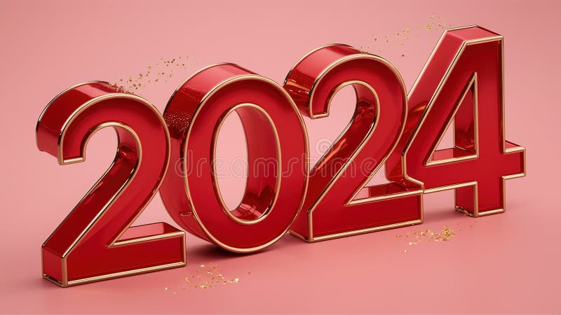 Picture of 2024 in Numbers on Different Coloured Background. Generative ...