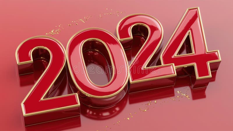 Picture of 2024 in Numbers on Different Coloured Background. Generative ...