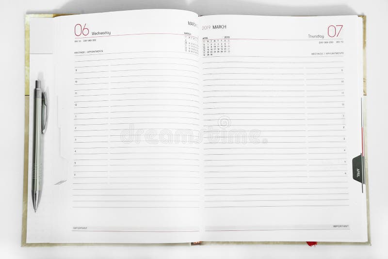 Picture of Open Diary with Pen Stock Image - Image of blank, notepaper ...