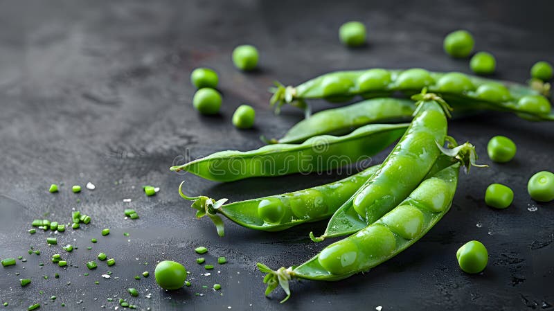 Picture of Open Peas. Fresh Green Peas on the Table Stock Image - Image ...