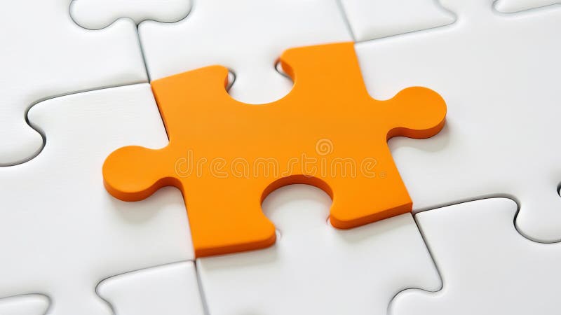 Picture of an Orange Puzzle Piece that Fits into a White Puzzle ...