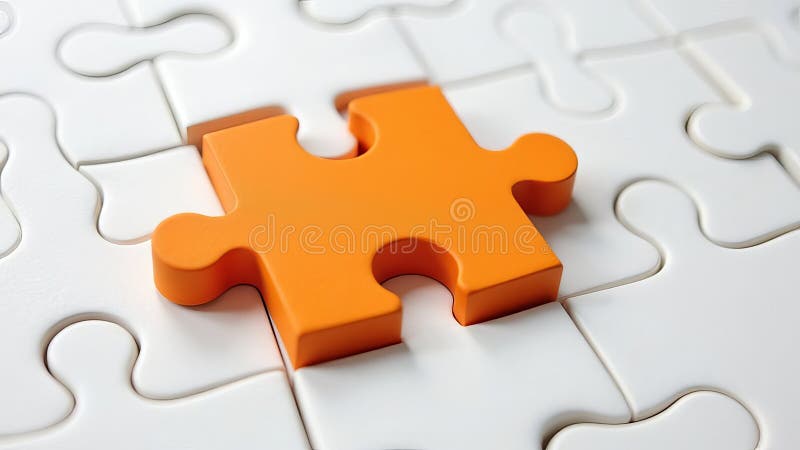 Picture of an Orange Puzzle Piece that Fits into a White Puzzle ...