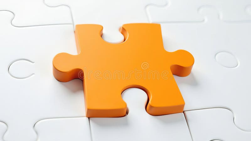 Picture of an Orange Puzzle Piece that Fits into a White Puzzle ...